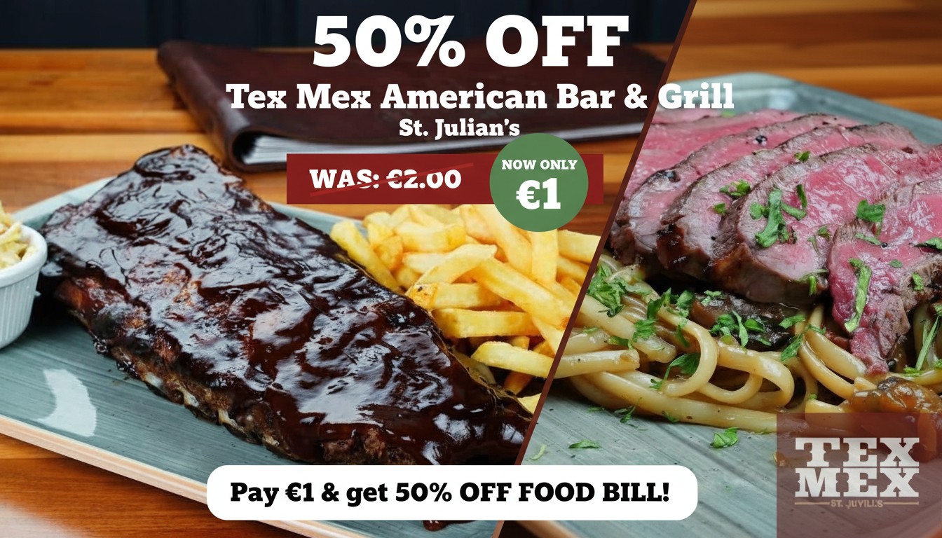 50% OFF Tex Mex American Bar & Grill 2026 — Deal.mt