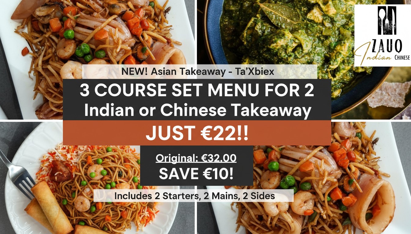 3 Course Indian or Chinese Takeaway Set Menu for 2 persons from the ...